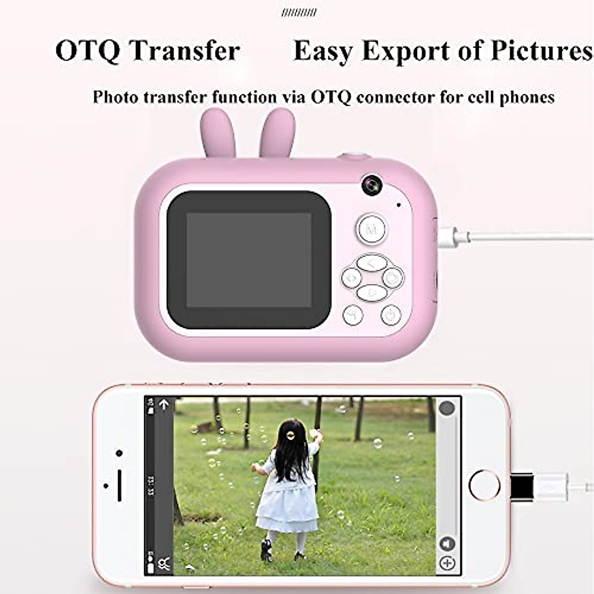 Zeerkeer Instant Print Camera for Kids 1080P HD Children Selfie Video Digital Camera with 2.4'' IPS Screen and 32GB TF Card for 3-12 Years Boys Girls Gift (Pink)