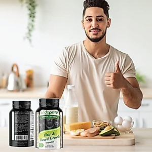 MYVIDAPURE Beard Growth + Men’s Skin & Nails – 5,000mcg Biotin – Vitamin C, D & B-Complex –Hydrolyzed Collagen Veggie Capsules – Non-GMO – Gluten-Free