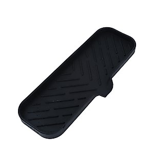 MicoYang Silicone Bathroom Soap Dishes with Drain Spout-Bathroom and Kitchen Sink Organizer,Sponge Holder,Dish Soap Tray,Perfect for Dispenser,Scrubber,Bottle,Cup on Sink or Counter-Black 12"×4"