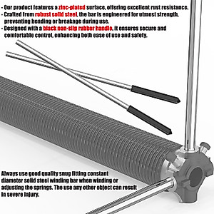 Blesseras Pair of 2" Garage Door Eletrophorsis Coated Torsion Springs Set (0.250 x 2" x 28") Includes 8.5 ft. Garage Door Cable, Pair of Non-Slip Winding Bars, Glove