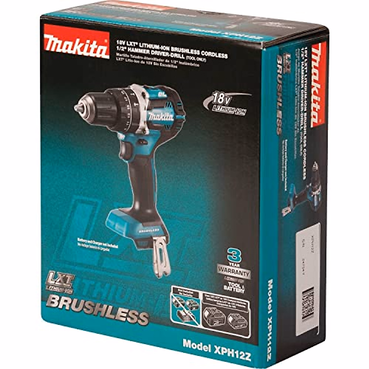 Makita XPH12Z 18V LXT Lithium-Ion Brushless Cordless 1/2 inches Hammer Driver-Drill (Renewed)