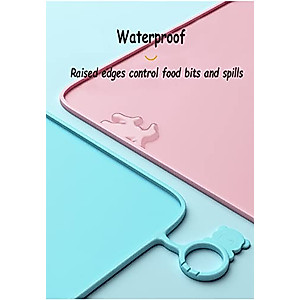Silicone Placemats for Baby & Kid, Stain Resistant Non-Slip Toddler Food Mats Eating Table Mat with 2 Packs (Series 3)