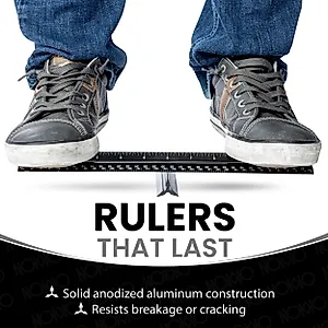 NOKKO Architectural and Engineering Scale Ruler Set - Professional Measuring Kit for Drafting, Construction - Imperial and Metric Conversion Table Included - Laser-Etched Markings, Anodized Aluminum