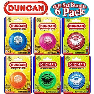 Duncan Yo-Yo Imperial (3) & Butterfly (3) Deluxe Gift Set Bundle - 6 Pack (Assorted Colors)
