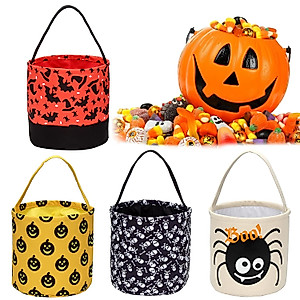 PKONEWNO Halloween Candy Buckets Bag Halloween Candy Basket Halloween Trick or Treat Bags Tote Gift Bags