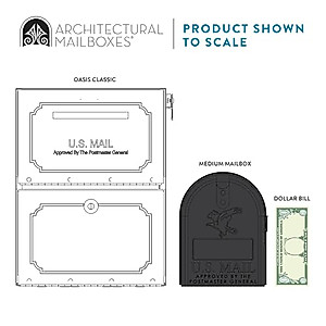 Architectural Mailboxes Oasis Classic Large High Security Parcel Mailbox, White