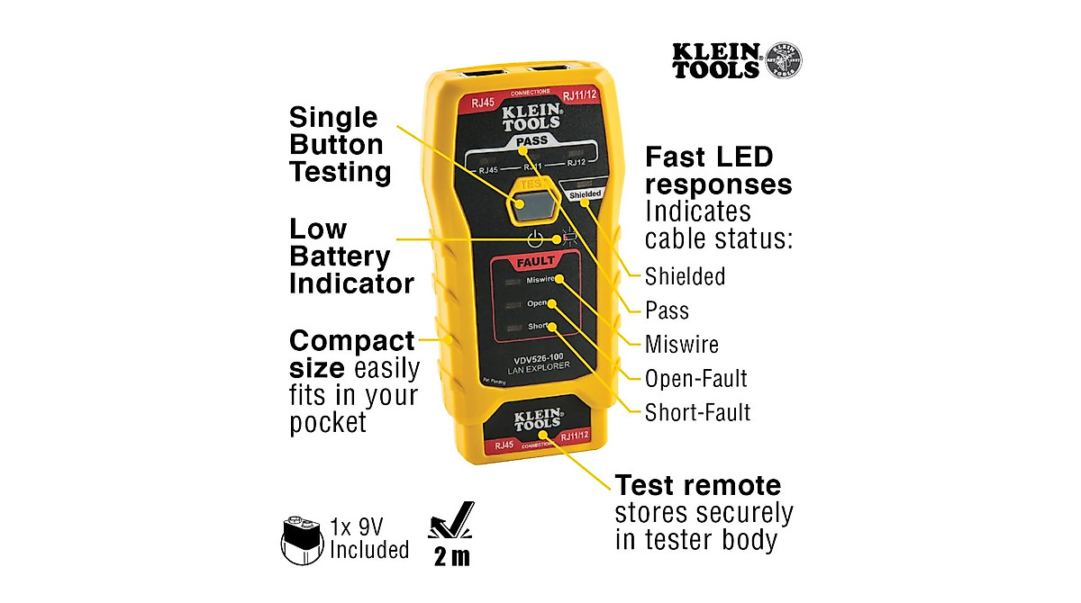 Klein Tools Ethernet Cable Tester & Crimper Kit