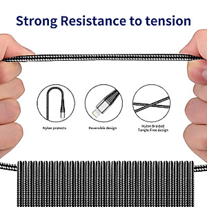 iPhone Charger Cable,5 Pack 10ft [MFi Certified] Extra Long Lightning Cable,Strong Nylon Braided 10 Foot Charging Cord for iPhone 12/11/11Pro/11Max/ X/XS/XR/XS Max/8/7/6/5S/SE/iPad Mini Air (Black)