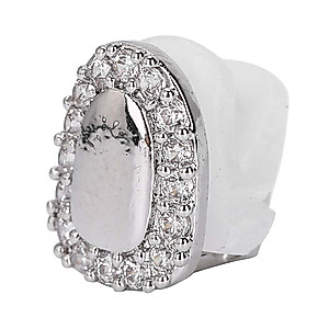 Grillz Single Tooth, Hip Hop Teeth Bling Teeth Accessory Decoration for Teeth Rapper Costume Cosplay, Halloween Party Hip Hop Show Accessories Teeth Grills