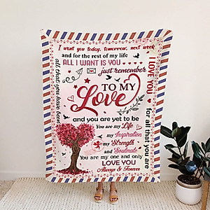 MUCHNEE Couple Fleece Blankets for Him Her, Wife Blanket for Valentine's Day, Anniversary Wedding Gifts for Wife Husband, Couple Blanket, to My Wife Blanket, Romantic Gifts for Couples Newlyweds