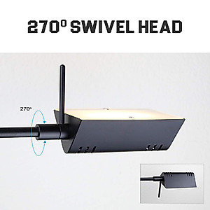 O’Bright Dimmable LED Pharmacy Floor Lamp, 12W LED, Full Range Dimming, 360 Degree Swing Arms, Adjustable Heights, Standing Lamp for Reading, Sewing, and Craft, ETL Listed (Black)