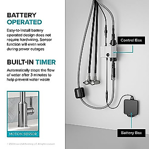 KRAUS Oletto Touchless Sensor Pull-Down Single Handle Kitchen Faucet in Spot-Free Stainless Steel, KSF-2830SFS