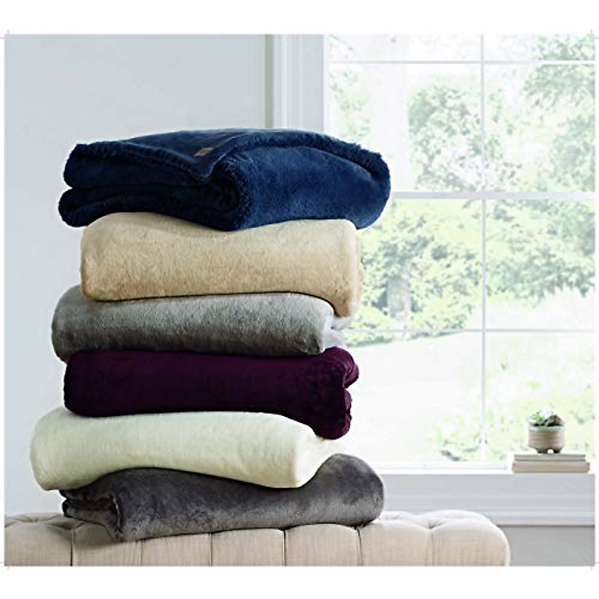 UGG 18965 Euphoria Plush Faux Fur Reversible Throw Blanket for Couch or Bed Luxury Blankets Soft Luxurious Cozy Home Decor Hotel Style Fuzzy Fluffy Soft Sofa Throws, 70 x 50-Inch, Dusty Rose