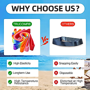 4 Pack Towel Bands for Beach, Pool & Cruise Chairs, Silicone-No Snapping in The Sun, Great Alternative for Beach Towel Clips (Red, Pink, Orange, Rainbow)