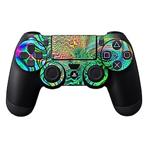 MightySkins Skin Compatible with Sony PS4 Controller - Psychedelic | Protective, Durable, and Unique Vinyl Decal wrap Cover | Easy to Apply, Remove, and Change Styles | Made in The USA