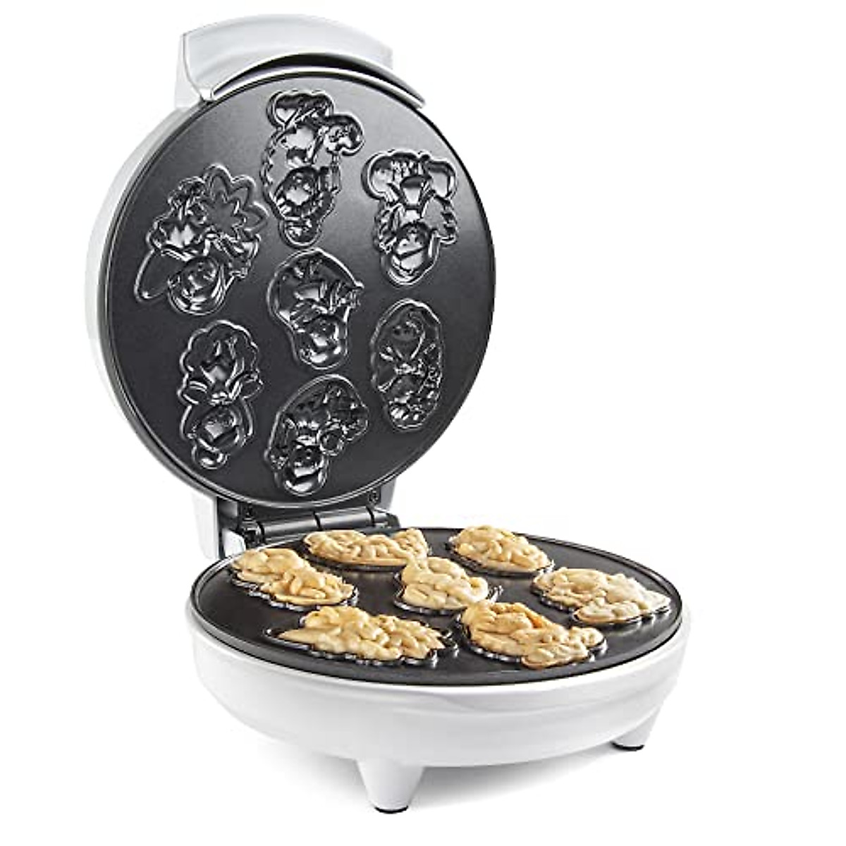 Fairy Mini Waffle Maker- Creates 7 Different Fairy Shaped Waffles in Minutes- A Fun and Cool Magical Breakfast for Kids & Adults - Electric Non-Stick Waffler Iron, Fairies Princess Gift for Girls