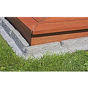 Emsco Group 2032HD Bedrocks Trim-Free Gray, 20 Feet – Natural Stacked Slate Design Garden Lawn Edging