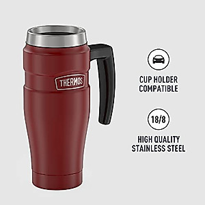 THERMOS Stainless King Vacuum-Insulated Travel Mug, 16 Ounce, Rustic Red