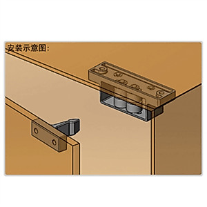 KmoNo Black Touch-Type Lock Double Roller Catch Cupboard Cabinet Door Latch Home Kitchen Tools 1Pcs