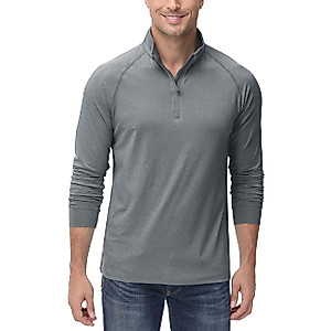 TACVASEN Men's Athletic Shirts UPF 50+ Sun Protection Lightweight Workout T-Shirt, Dark Grey, S