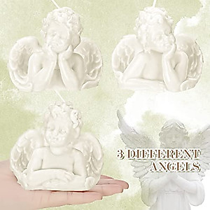 3 Pcs 3 Styles Angel Candle Shaped Candle Soy Wax Scented Candle Cute Decorative Candles Handmade Aesthetic Candle for Bedroom Bathroom Wedding Home Decor