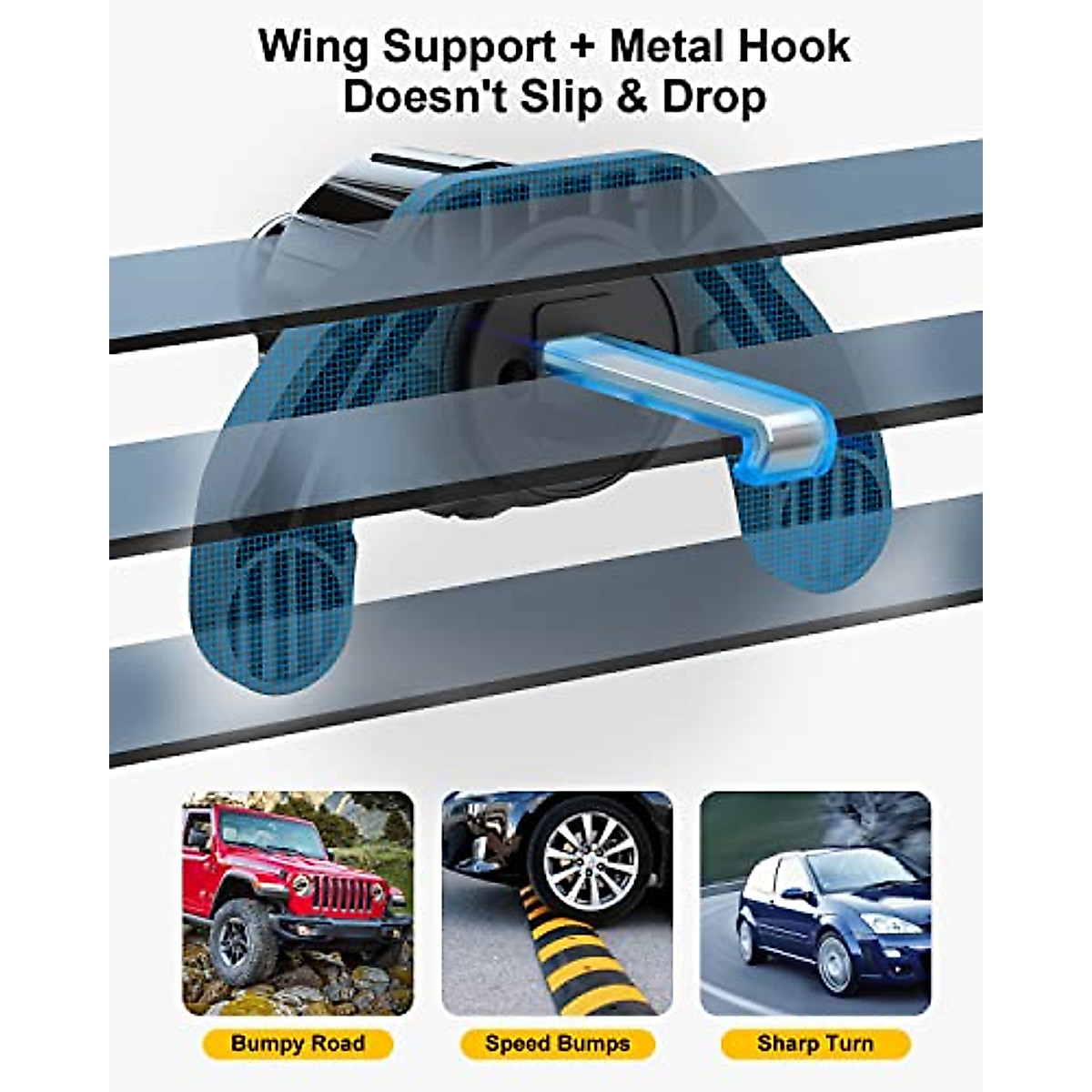 Rorhxia Car Vent Phone Mount, [Wing Support, Doesn't Slip&Drop, Enjoy Safe Driving] Cell Phone Holder for Car Compatible with iPhone 14, 13, 12 Pro Max, Samsung Galaxy S23 S22, and All Phones