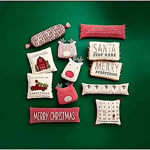 Mud Pie Night Before Long Pillow, 1 Count (Pack of 1), RED