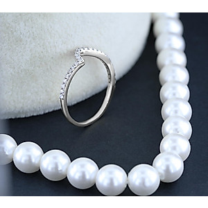 Dazzlingrock Collection Round White Diamond Single Row Curved Wedding Band for Women (0.22 ctw, Color I-J, Clarity I2-I3) in 925 Sterling Silver, Size 5