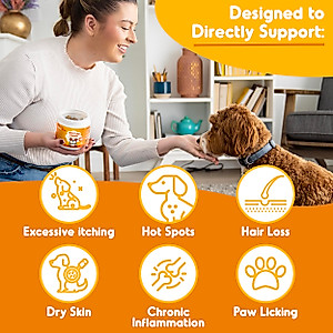 Inner Paw Dog Allergy Chews – 120 Soft Chews for Dog Allergy Relief – Natural Vegetable Flavor Allergy Immune Supplement for Dogs – Soothing and Calming Dog Treats