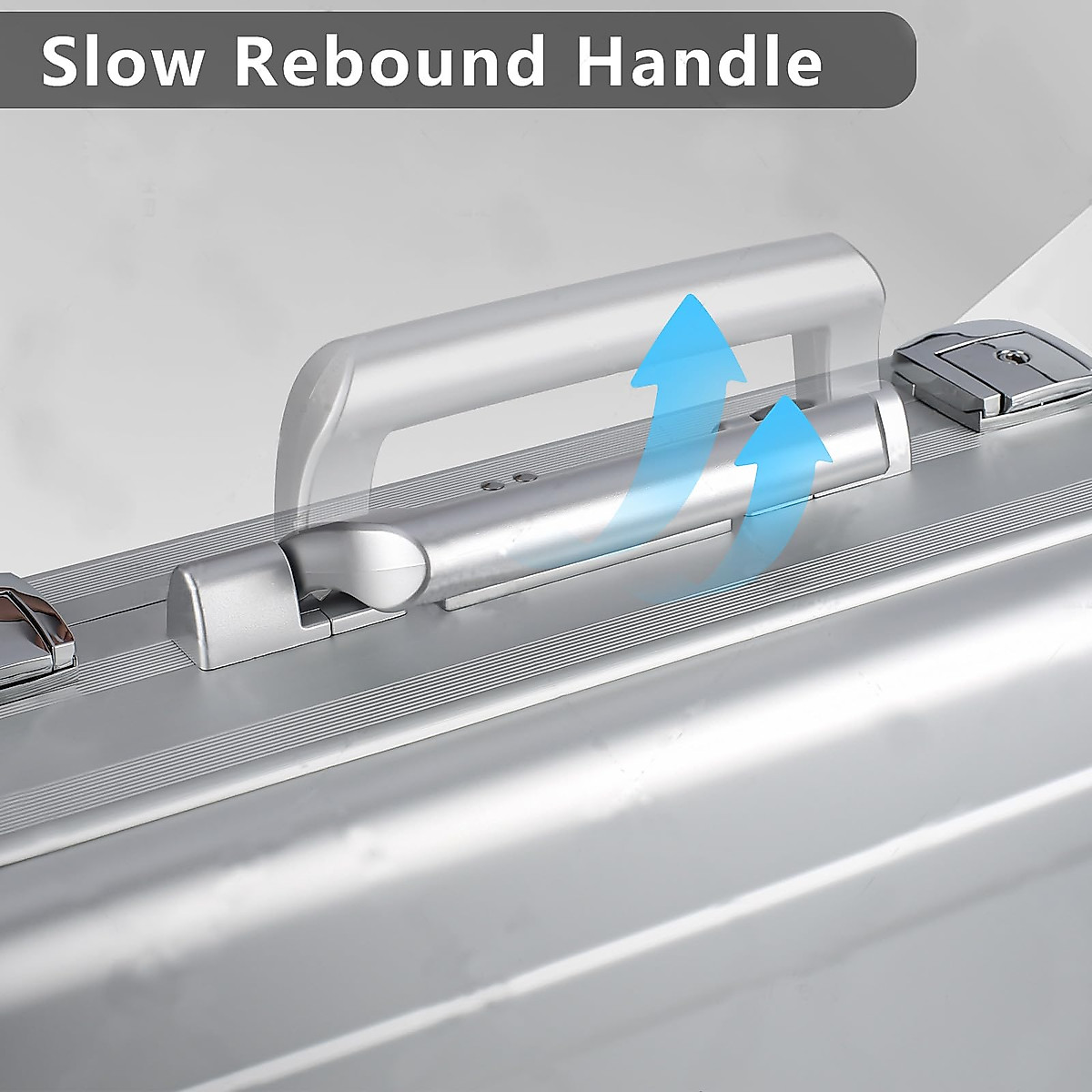 urecimy Medium 18.1X13.8X4.5 Inch Combination TSA Lock Aluminum Briefcase Metal Toolbox Cash Case 15.6 Inch Notebook Briefcase with Foam Silver