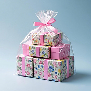 Morepack Extra Large Cellophane Bags for Gift Baskets 50x60 Inches,Jumbo Big Clear Cellophane Bags 10Pieces