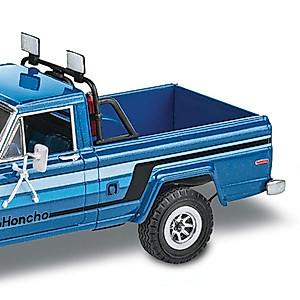 Revell Level 4 Model Kit 1980 Jeep Honcho Pickup Truck Ice Patrol with Snowmobile 1/24 Scale Model