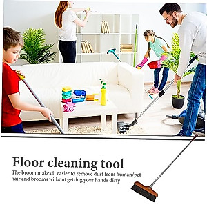 Horsetail Broom Household Cleaning Tools Brooms Flooring Industrial Broom Sweeping Brush Floor Wiper Scraper Long Handle Broom Stable Broom Stainless Steel Broom Wooden Outanaya