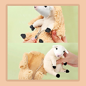 AGRIMONY Cute Shaved Sheep Stuffed Animals Kawaii Lamb Plush Toys Valentines Day Mothers Day Birthday Easter Funny Gifts for Kids Girls Boys Teens Women Small Plushies Sheep Decor