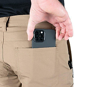 LAPG Men's Core Cargo Tactical Pants, Stretch Waistband, Lightweight & Durable Ripstop CCW Cargo Pants for Men, Charcoal, Size 36 x 34