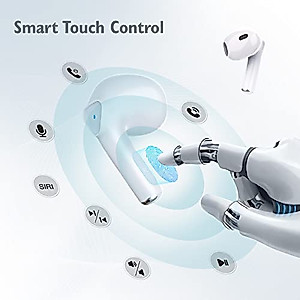 HOTT Bluetooth Earbuds, Wireless Bluetooth Headphones with Type C Charging Case, Touch Control Sweat Resistant Earphones Built-in Microphone, High-Fidelity Stereo Earbuds for Sport