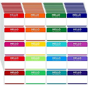 Zacool 480 Pcs Name Tag Stickers (3"x 2") Identification Badges,Peel and Stickers"Hello My Name is" Name Tags Stickers Colorful Name Badge for Themed Party Family Home School Office Conferences