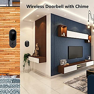 Doorbell Camera Wireless WiFi with Chime, Smart Security Camera Video Doorbell ,Two Way Audio, Cloud Storage