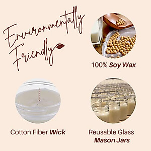 Nika's Home Pumpkin Pie Spice Soy Candle 12oz Mason Jar Non-Toxic White Soy Handmade, Long Burning 50-60 Hours Highly Scented All Natural, Clean Burning Candle Gift Décor