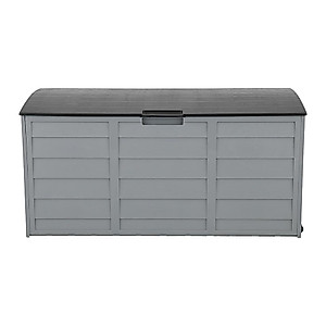 Gerrit All Weather UV Pool Deck Box Storage Shed Bin Backyard Patio Outdoor w/Wheel