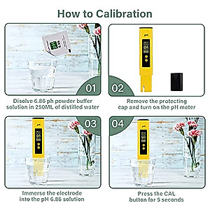 Digital pH Meter, ±0.01 High Accuracy Water Quality Tester Pen with 0-14 pH Measurement Range,for Household Drinking Water, Swimming Pool,Aquarium and Fishpond Water,pH Tester Design with ATC