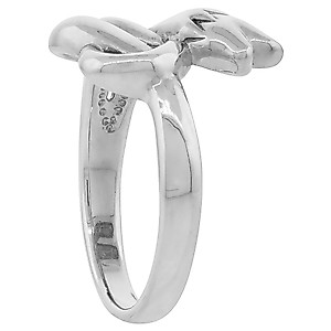 Sterling Silver Tulips Ring for Women Hefty Flawless Polished Finish 3/4 inch size 6
