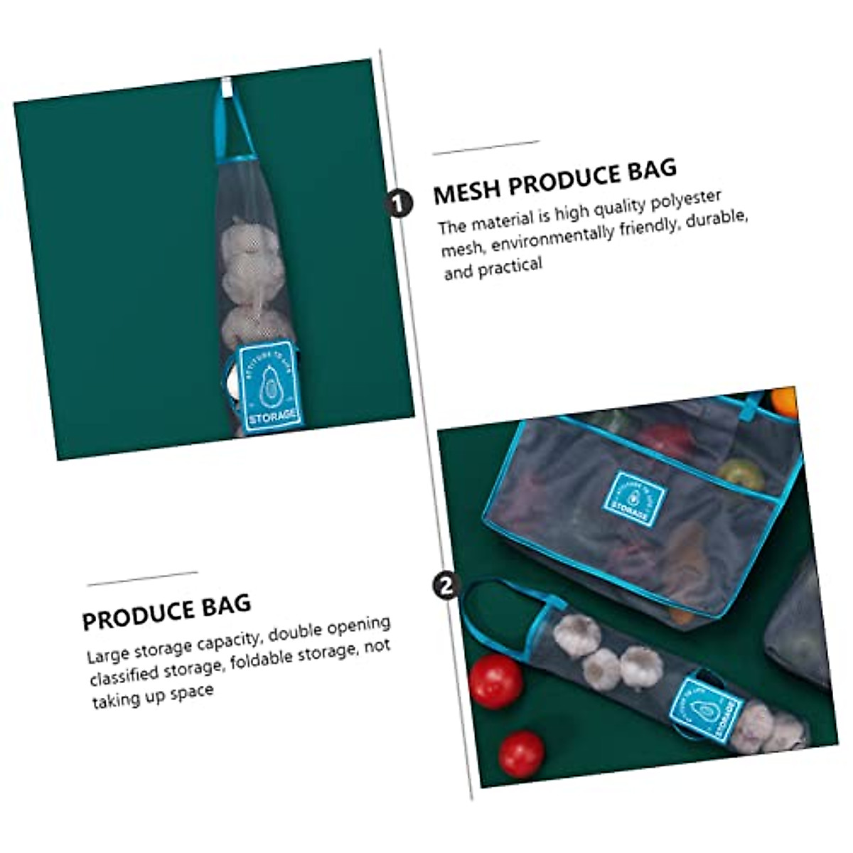 CIYODO 3pcs Holder of Household Storage Onions Fruit Small Hanging Potatoes Large Kitchen Food Mesh Vegatable Organizer for Sorting and Long Tote Vegetable Net Vegetables Potato Portable