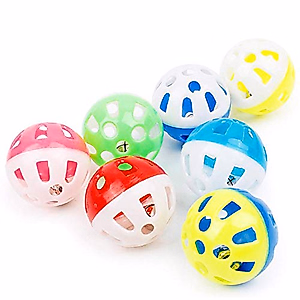 SPDD 10pcs Hollow Rolling Bell Ball Pet Bird Toy Parrot Chew Cage Fun Toys Parakeet Cockatiel Parrot Pet Toy