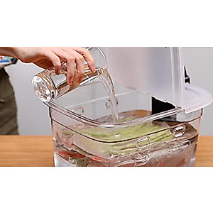 EVERIE Sous Vide Container 12 Quarts with Collapsible Hinge Lid and Removable Built-in Rack Compatible with Anova Nano AN400 and AN500-US00 and Instant Pot and Breville Joule Sous Vide Cooker