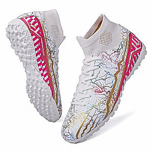 Indoor Soccer Shoes Mens Soccer Cleats Women Turf Soccer Shoes Men Tacos De Futbol para Hombre Zapatos De Futbol para Hombres Futbol Football Cleats for Big Boy Futsal Shoes High Top Shoes TF