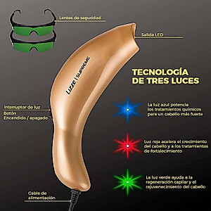 LED Treatment Accelerator - Lizze Photon Supreme Triple Light Action Enhancer - Progressive Thickening And Hydrating Maximizer - Photonic Therapy - Durable Hair Fibers