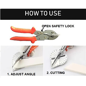 Zimpty Miter Shears- Trunking Shears for Angular Cutting of of Plastic, Rubber,Wood, Decorative Moldings,PVC,Tile Edges,Trim and Trim at 45 Degree, 60, 90 Degree Angles