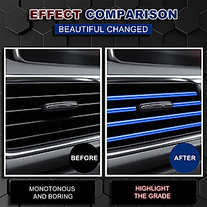 Frienda 28 Pcs Car Accessories: 20 Pcs Air Conditioner Decoration Strip, 4 Non-Slip Silicone Cup Coasters, 4 Car Tire Valve Stem Caps (Blue)