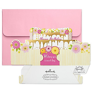 Hallmark Paper Wonder Birthday Pop Up Card for Women (Pink and Gold Birthday Cake)
